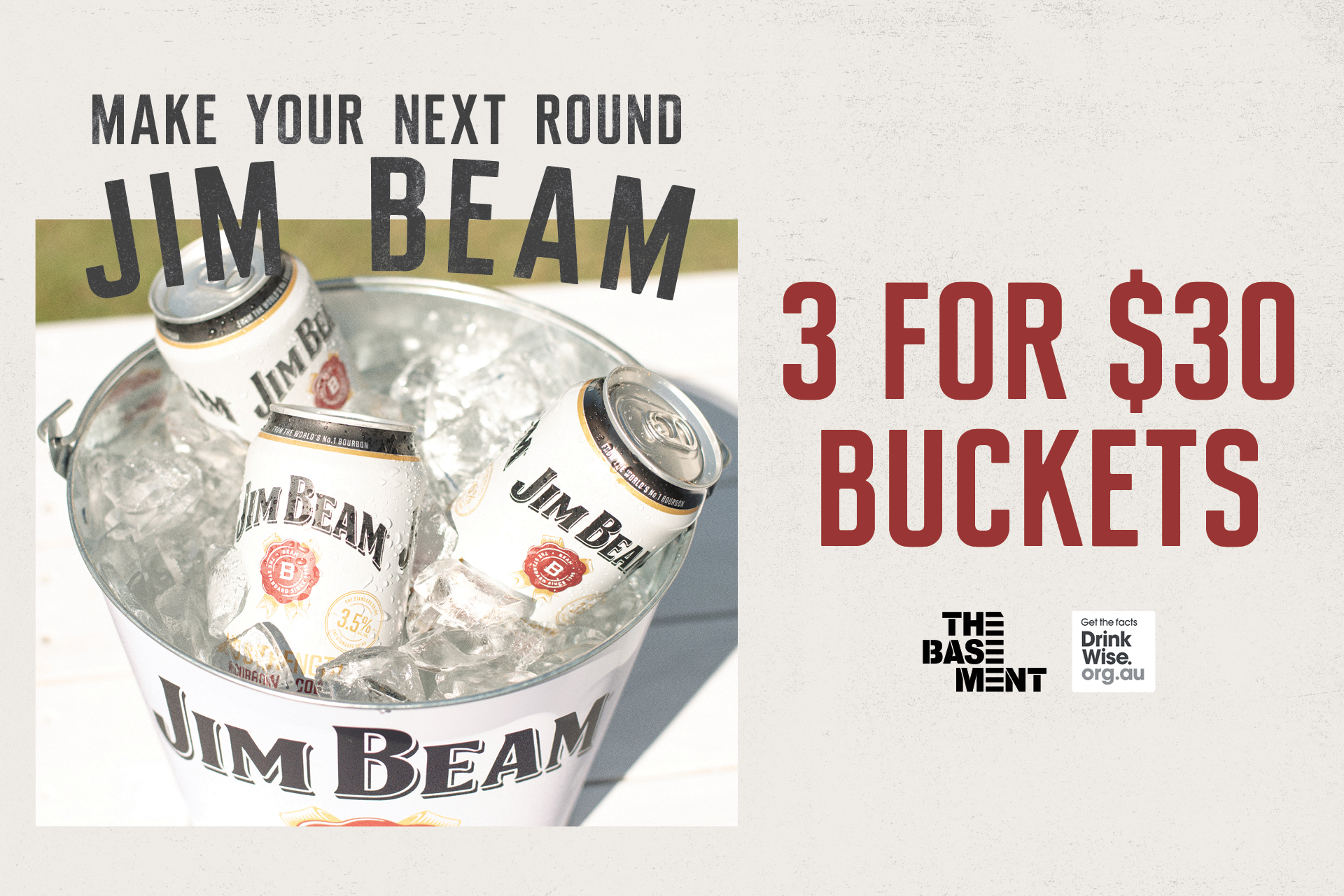 3 for $30 Jim Beam Buckets - Panthers Penrith