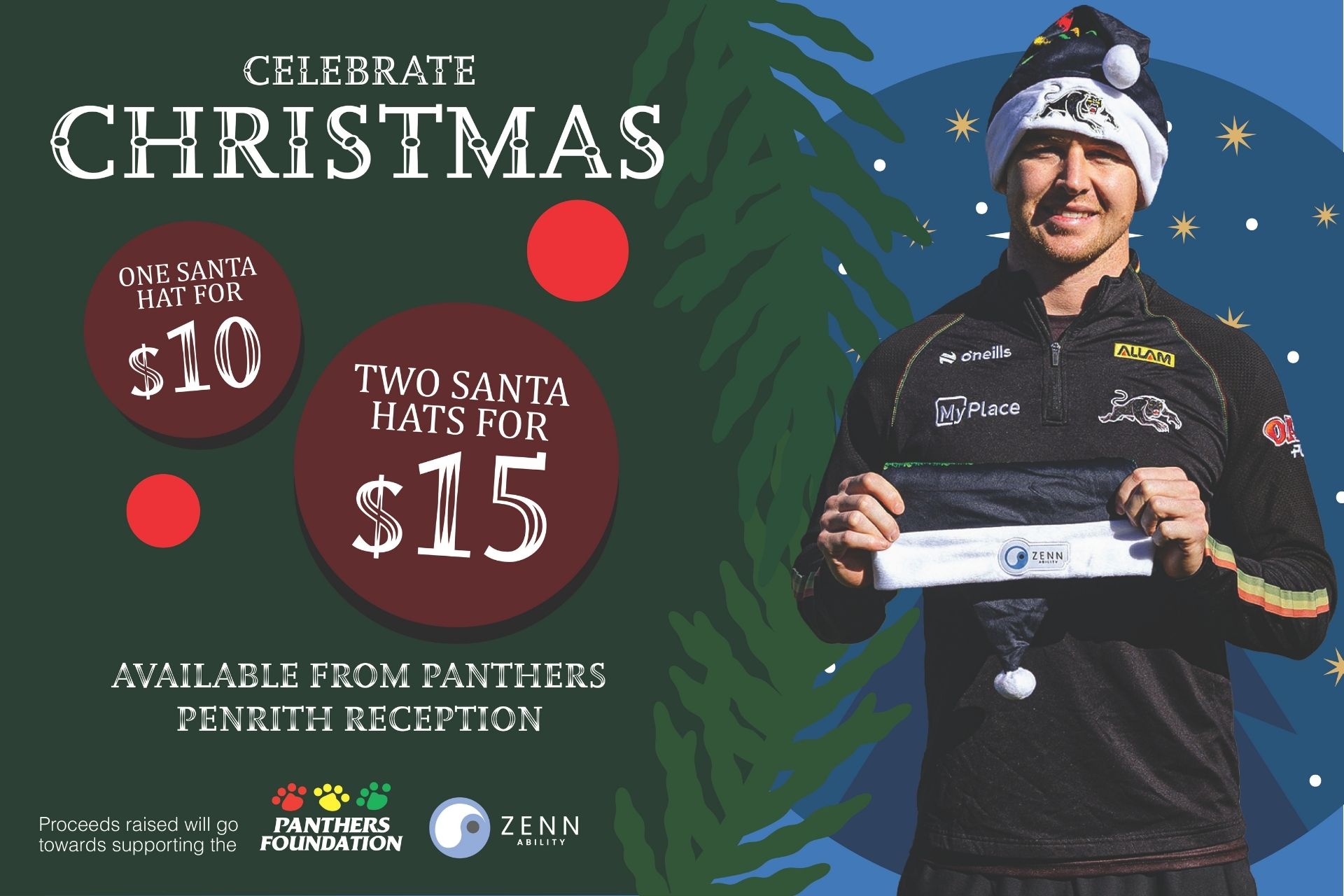 Panthers Santa Hats - Panthers Penrith